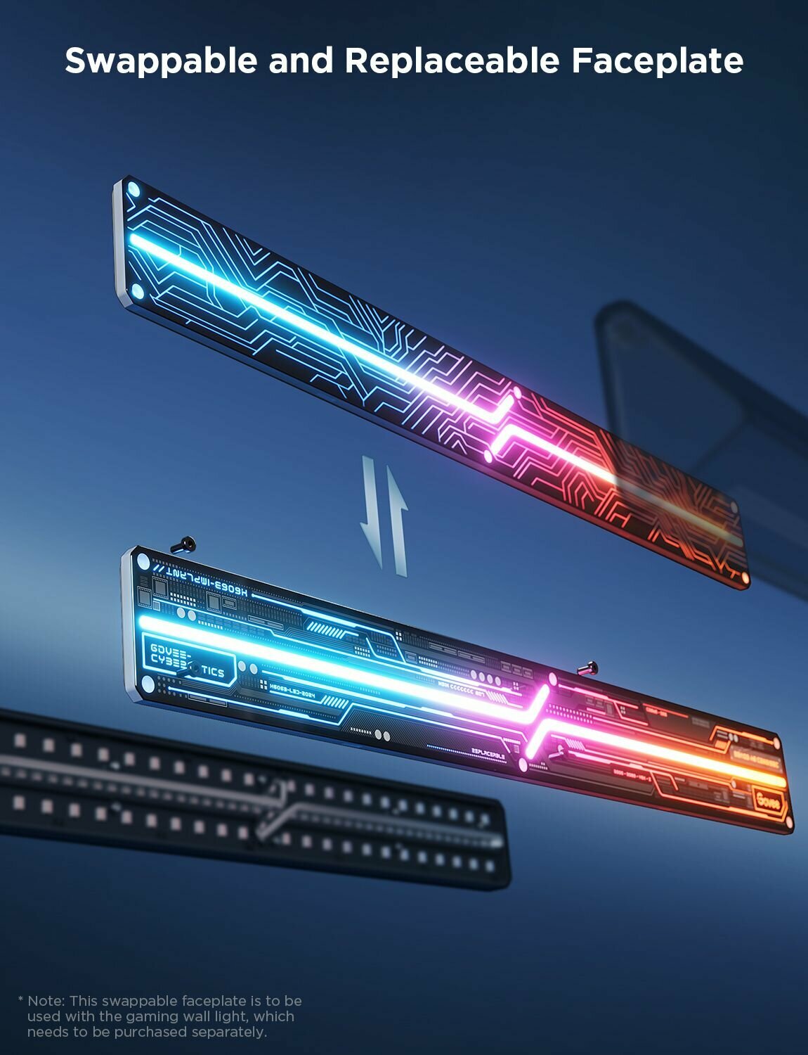 Набор сменных пластиковых панелей для настенного светильника Govee Gaming с линейным рисунком (2 штуки)