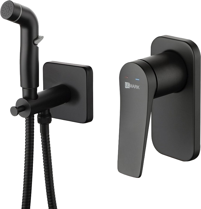 Гигиенический душ Lemark Bronx LM3719BL со смесителем, С внутренней частью, черный