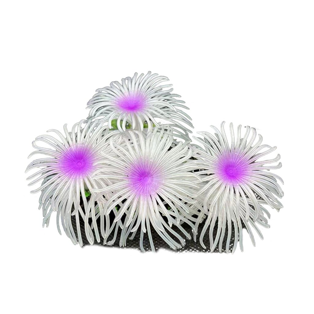 Декорация для аквариума, Декорация для аквариума, искусственный силиконовый коралл - 09140 бело-розовый, 1 комплект