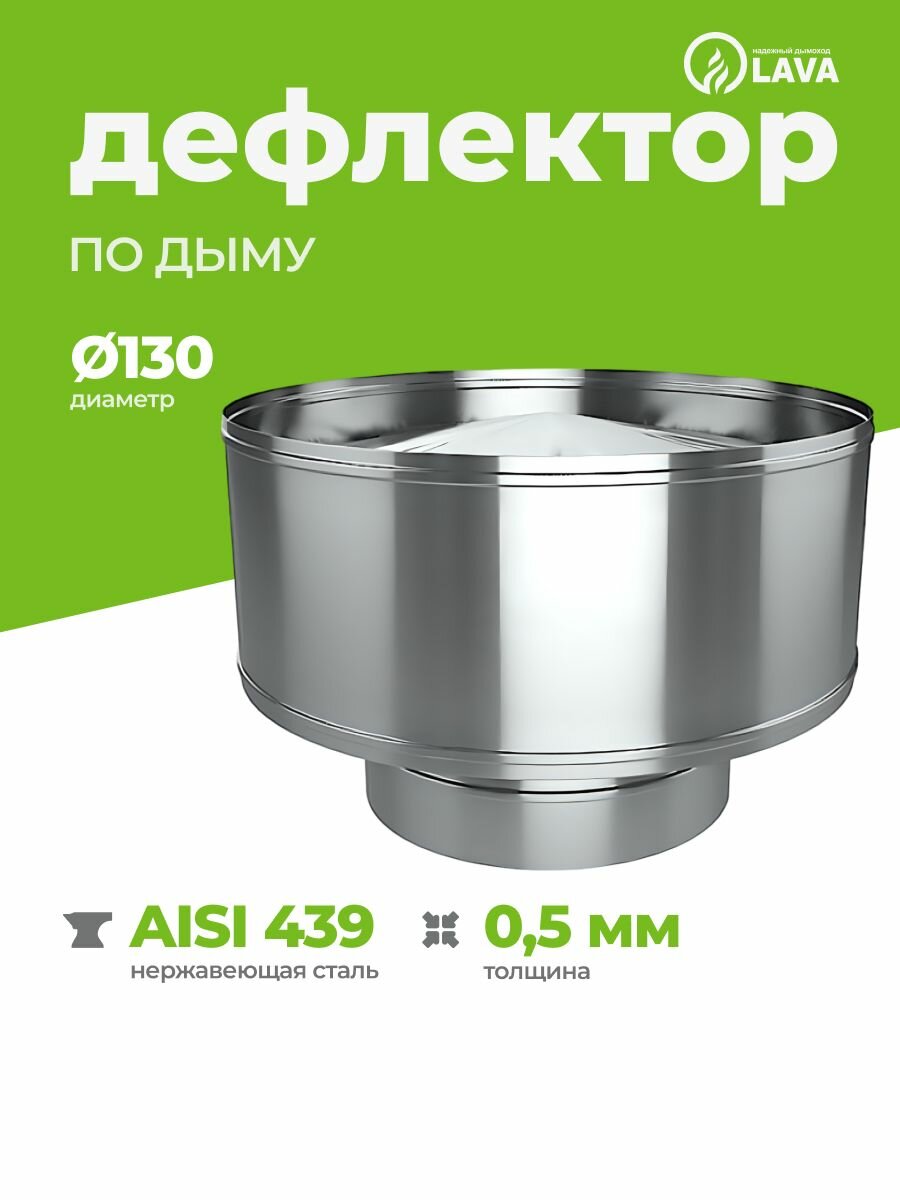 Дефлектор для трубы дымохода d130, AISI 439/0,5 мм (Мама)