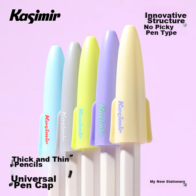 Kasimir Pencil Cap, Transparent Protective Cover, for Elementary School Students, Kindergarten Beginners, Children, Thick And Thin Pencils, Large Triangular Pencil Cap