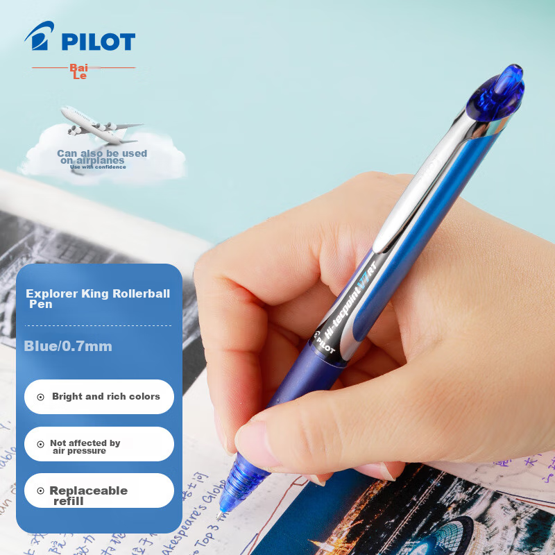 PILOT BXRT-V7 Retractable Needle-Tip Gel Pen, Signature Pen, Kaituowang Pen, 0.7mm Student Exam Pen, Blue