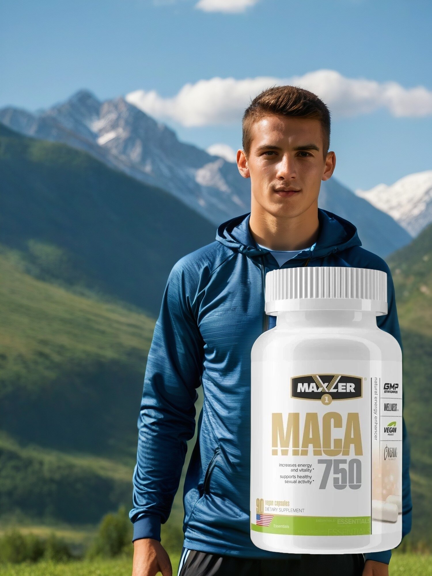 Мака Перуанская в капсулах Повышает либидо Maca 750 мг 90 капс (Maxler) — фото 1