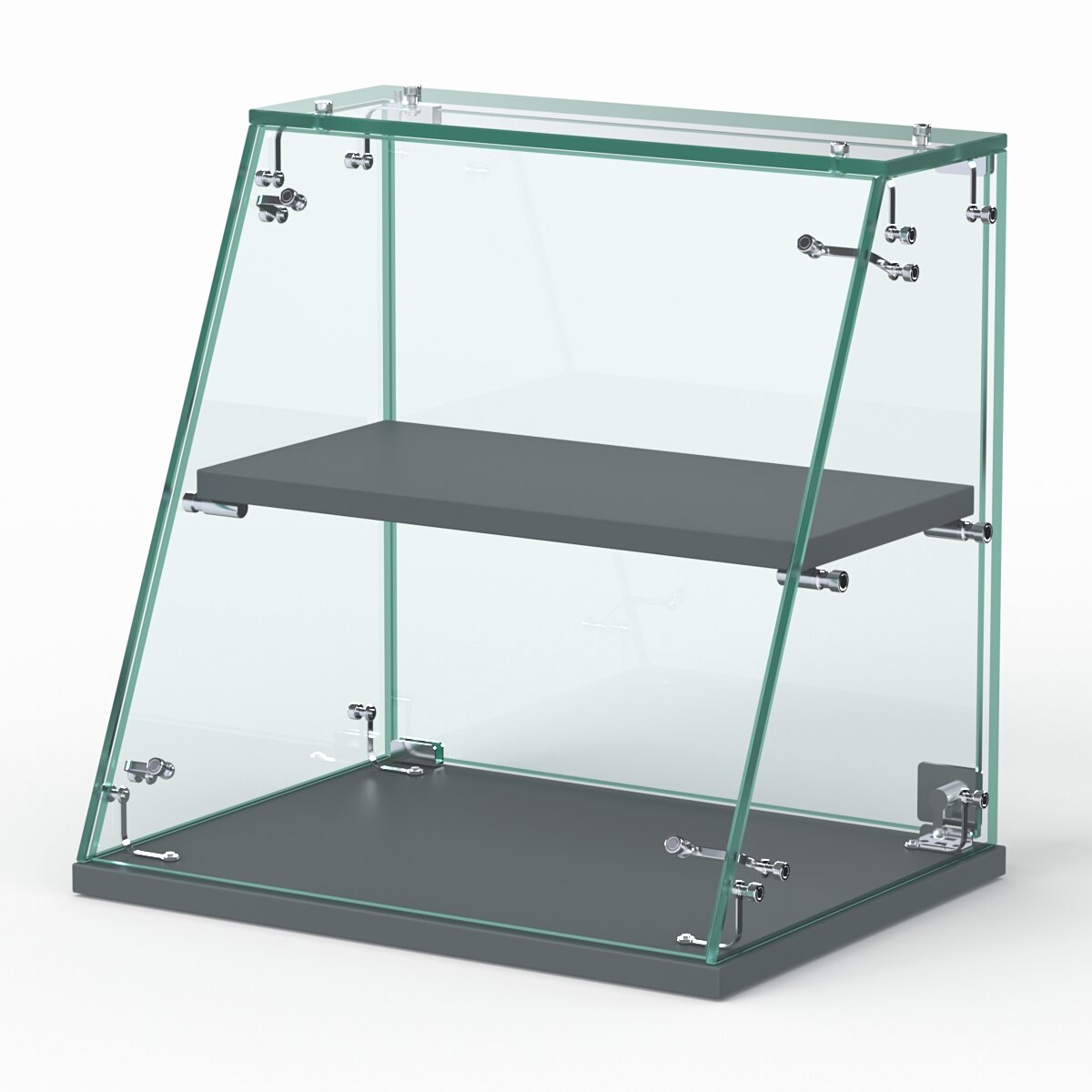 Витрина "сладость" №16К-П для выпечки настольная пдсп, Темно-Серый