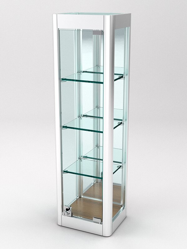 Витрина из профиля настенная "вайб ИКС" №5-3П-З-170 (задняя стенка Зеркало), Орех