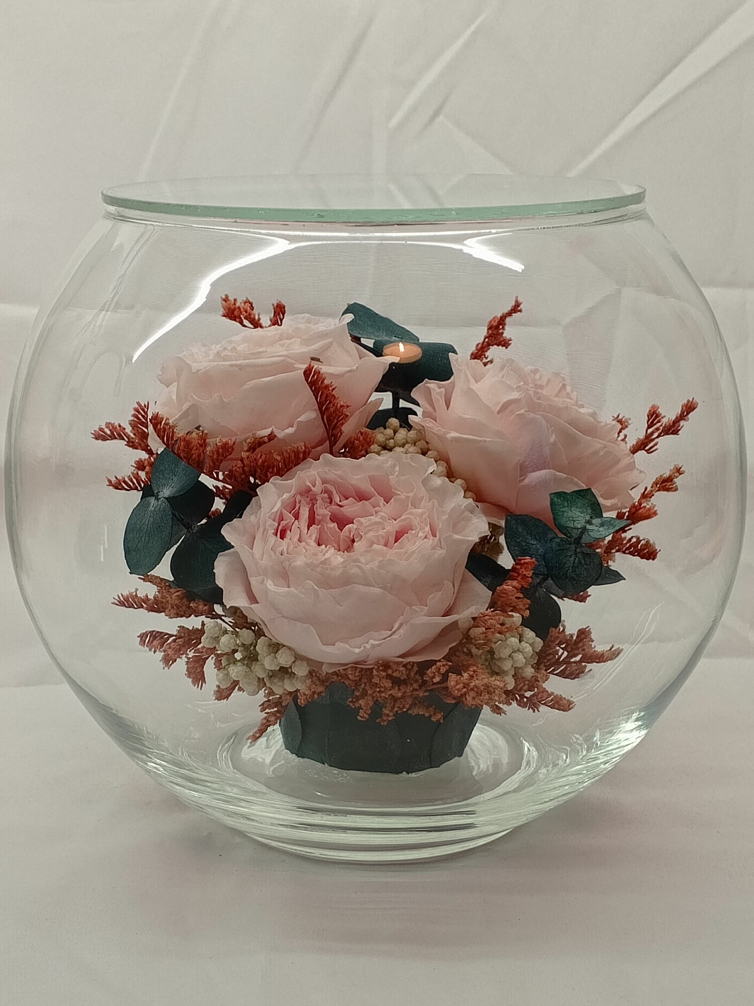 Натуральные пионы в стекле, вакуум