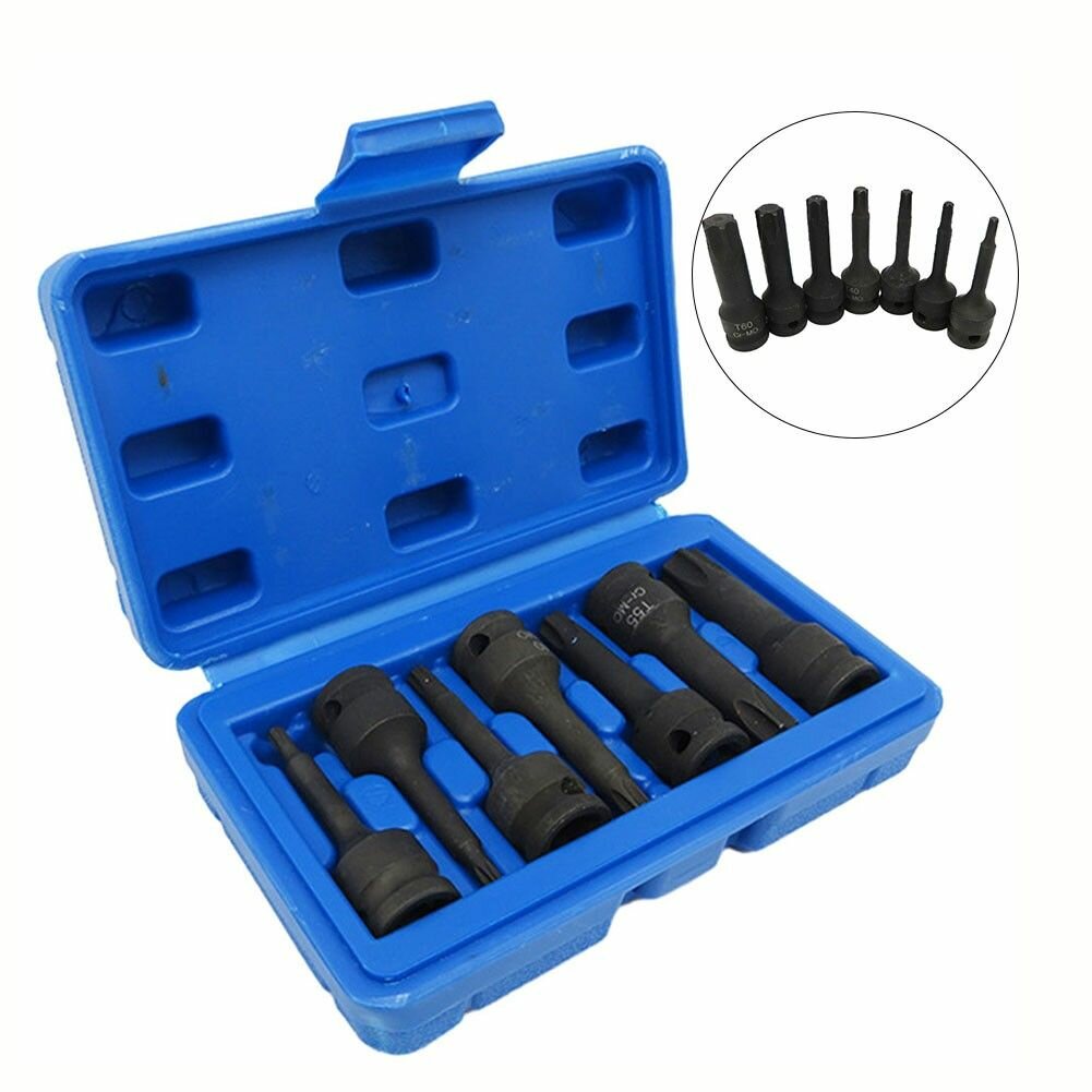 Головки торцевые Torx T20–T60, привод 3/8 дюйма, 7 шт, в боксе
