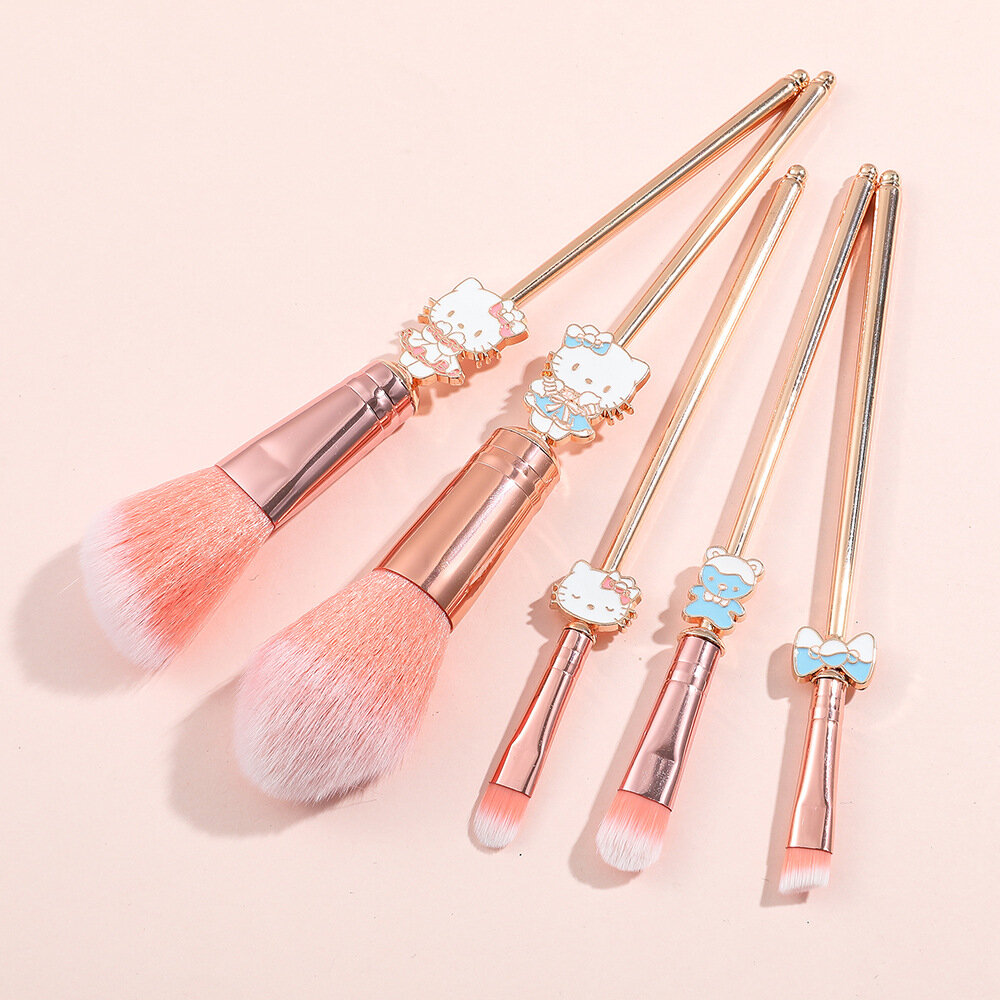 Набор кистей для макияжа "Hello Kitty"，набор из 5 предметов，Матерчатая сумка
