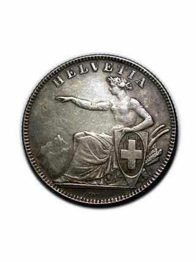 1 франк 1860 года 1 Franc 1860 Bern Швейцария сувенирная копия монеты, нумизматика, деньги для коллекции