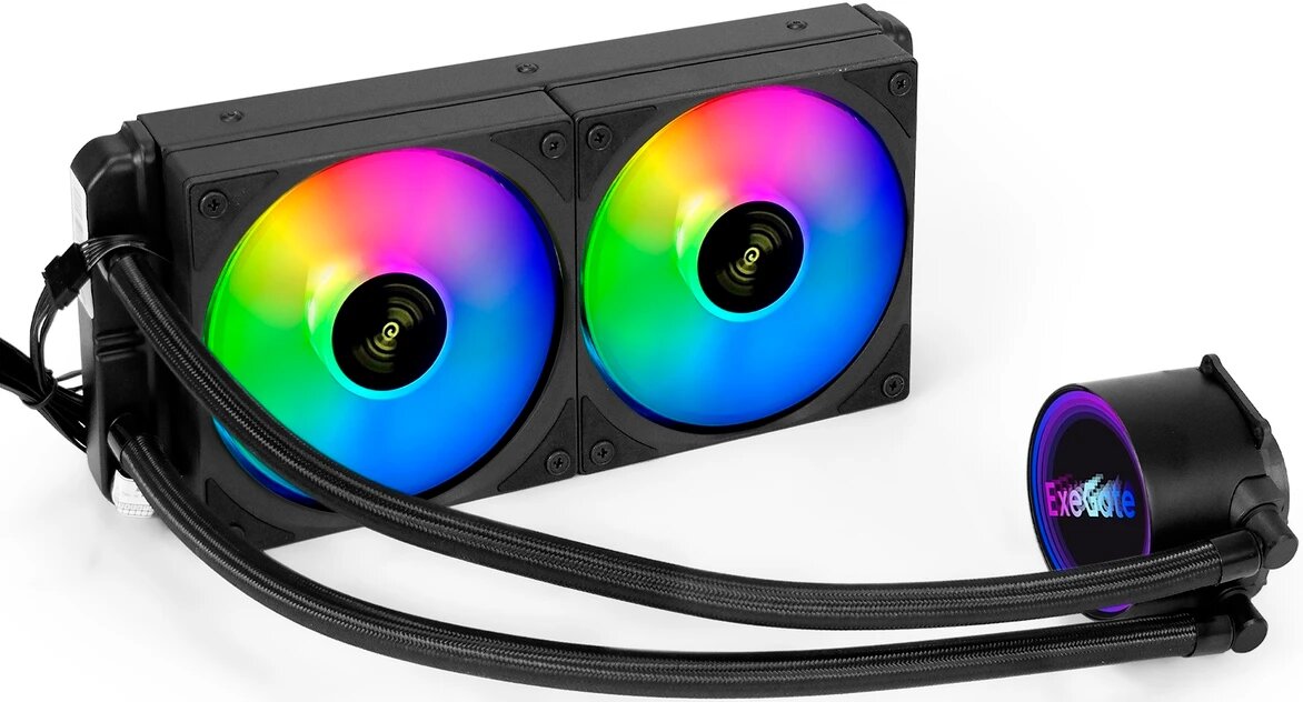 Система жидкостного охлаждения ExeGate BlackWater-240V3. PWM. ARGB (EX298224RUS)