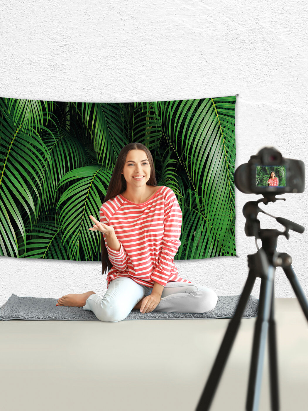 Фотопанно на стену горизонтальный постер 100х150 "Листья папоротника", JoyArty