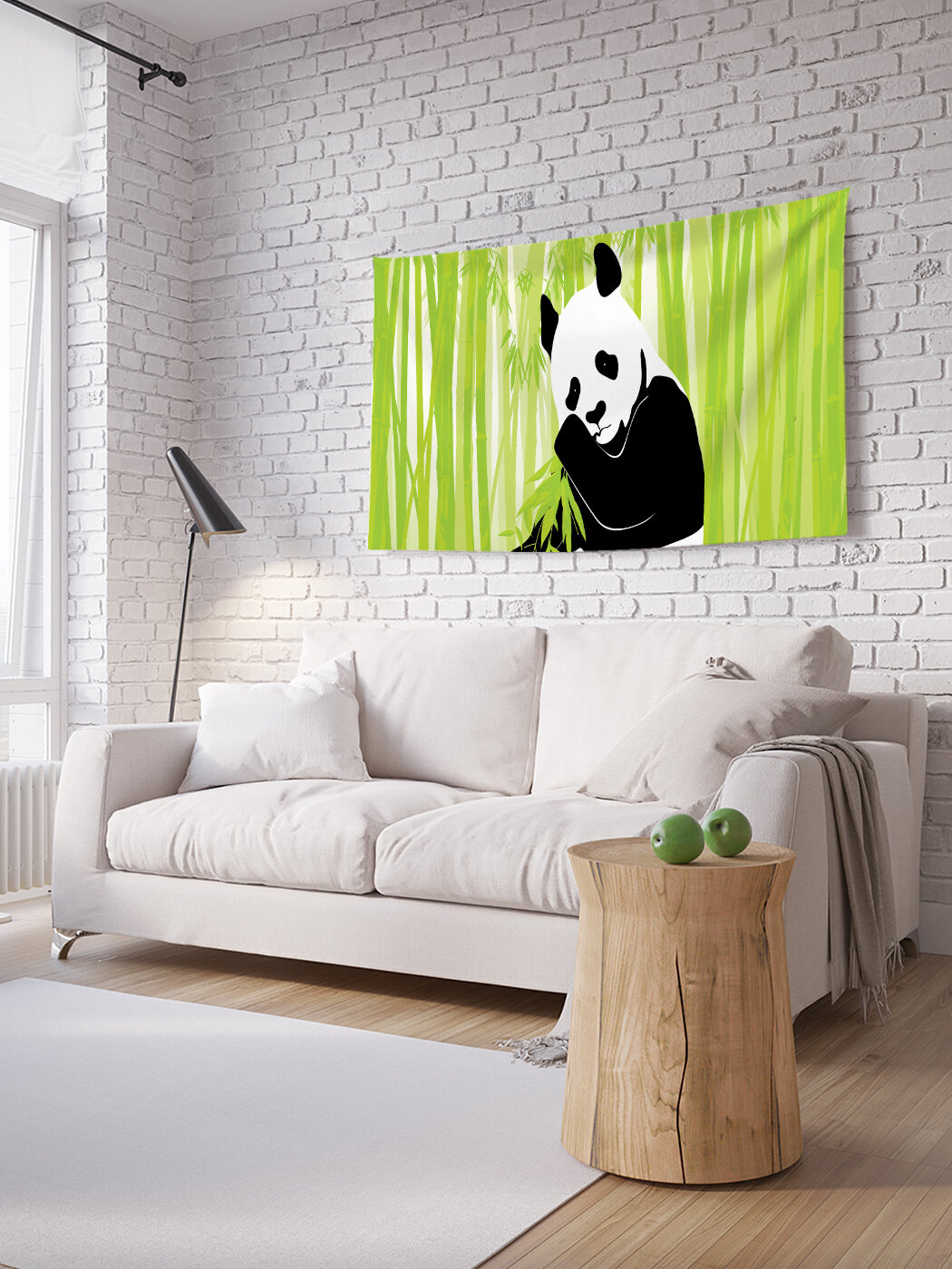 Фотопанно на стену горизонтальный постер 100х150 "У панды обед", JoyArty