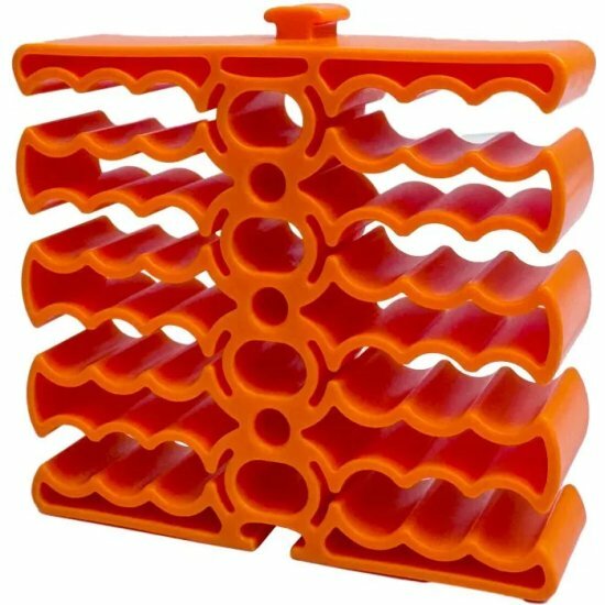 Кабельная гребенка Filum для упорядоченного размещения пучка кабелей, 8,7х8,7 см, 24 отв, диам. отв. 9 мм, оранжевый (кабельный организатор)