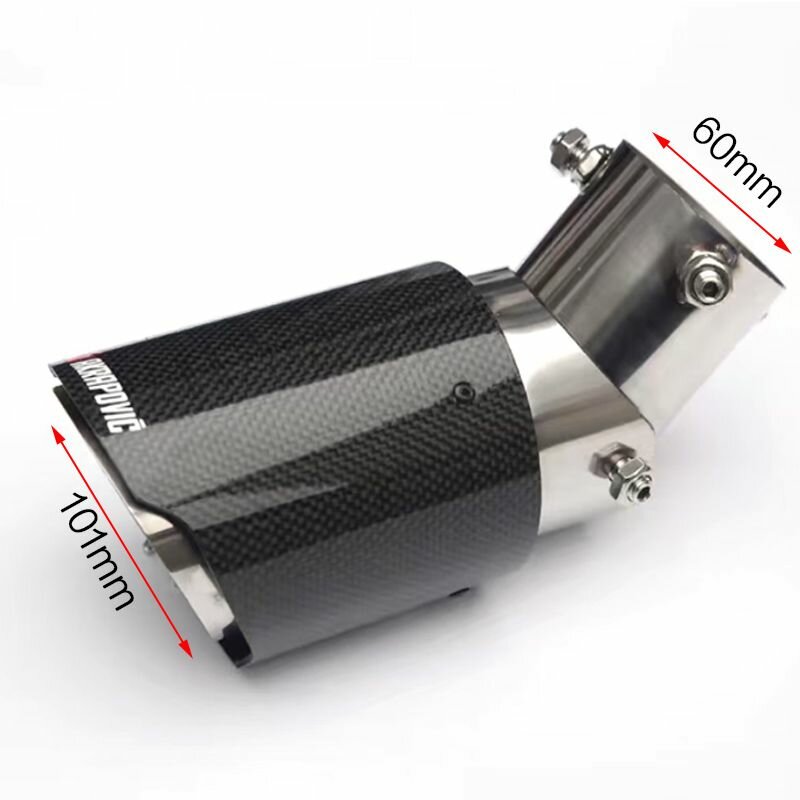 Насадка на глушитель автомобиля из углеродного волокна и SUS304, вход 60/70/76 мм, выход 89/101 мм, длина 215 мм
