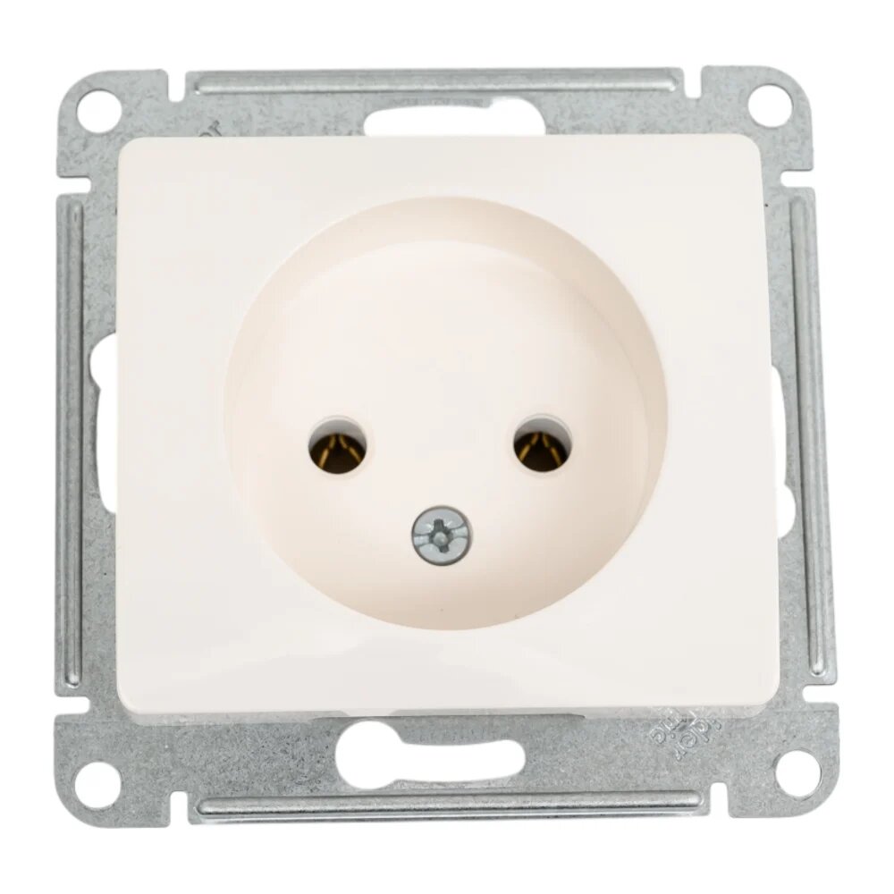 Розетка Systeme Electric Glossa без заземления,16А, 250В, механизм, молочный