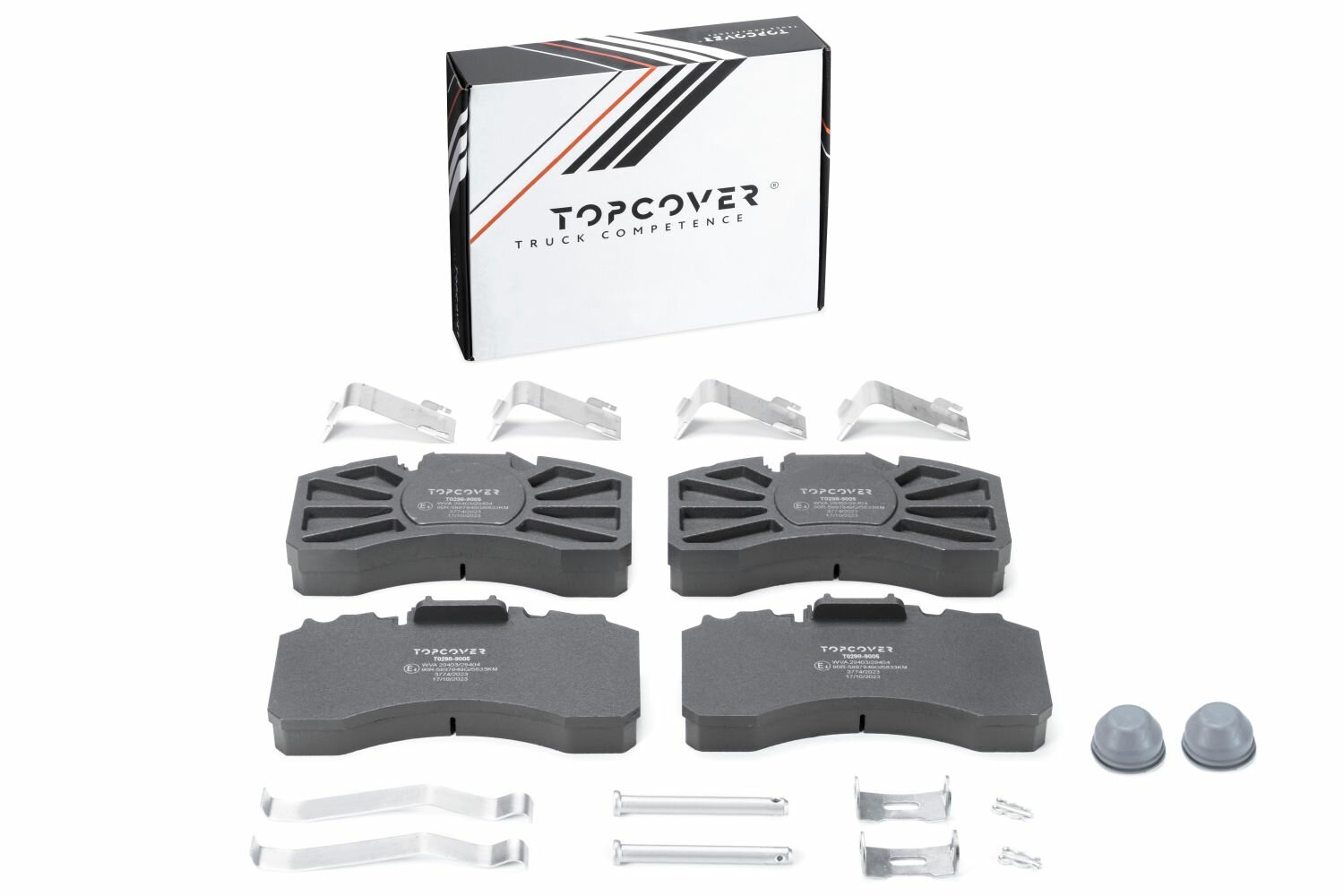 Колодки тормозные задние дисковые комплект, подходит для БПВ Eco Max до 1996 R SH BPW До Sh, T02989005, TOPCOVER