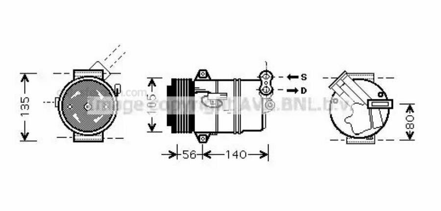 AVA OLAK428 Компрессор кондиционера OPEL Astra H (04>)