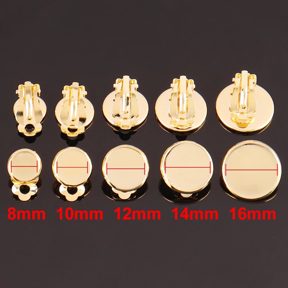 Клипсы для сережек HXD, 10 шт, нержавеющая сталь, серебристые/золотые 16 мм, Gold Color