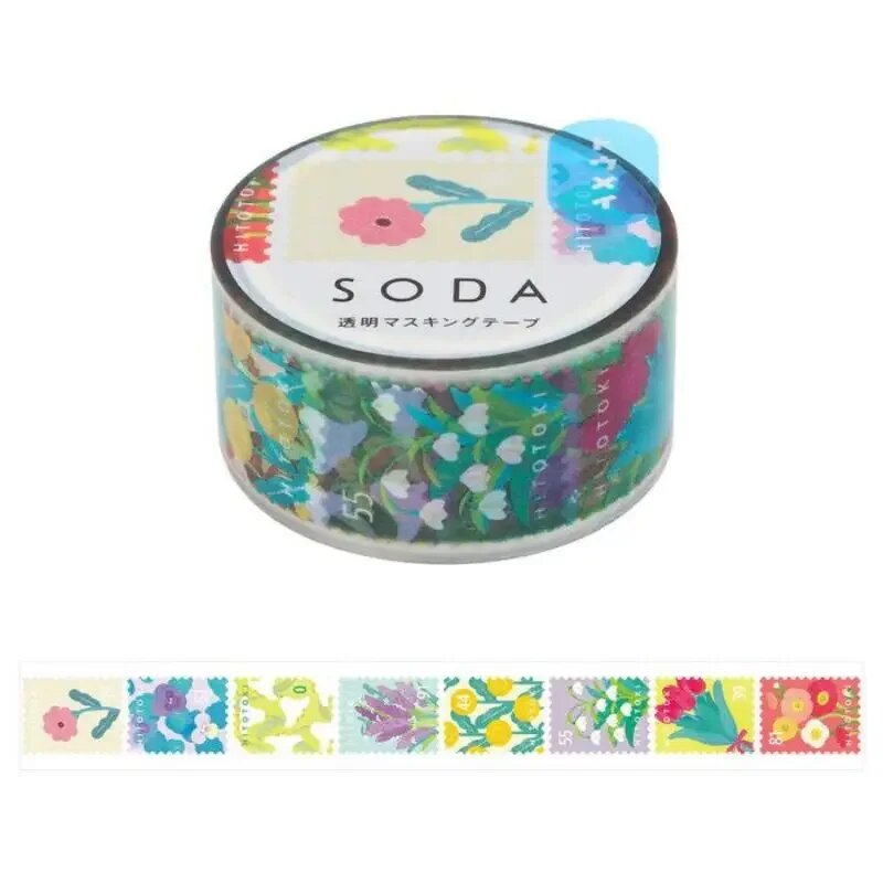 Лента декоративная SODA, 15/20 мм, flower stamp-5m