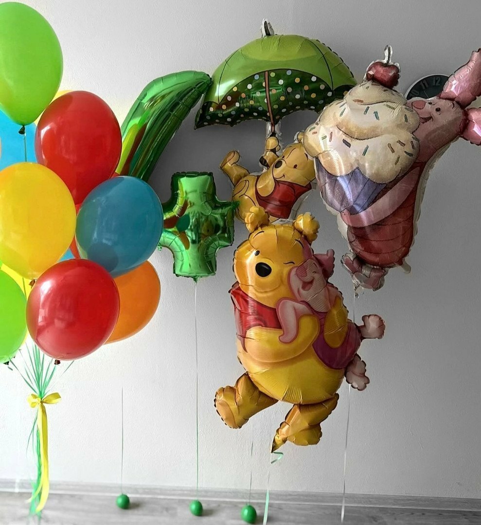 Набор воздушных шаров с гелием «День в Стоакровом лесу»