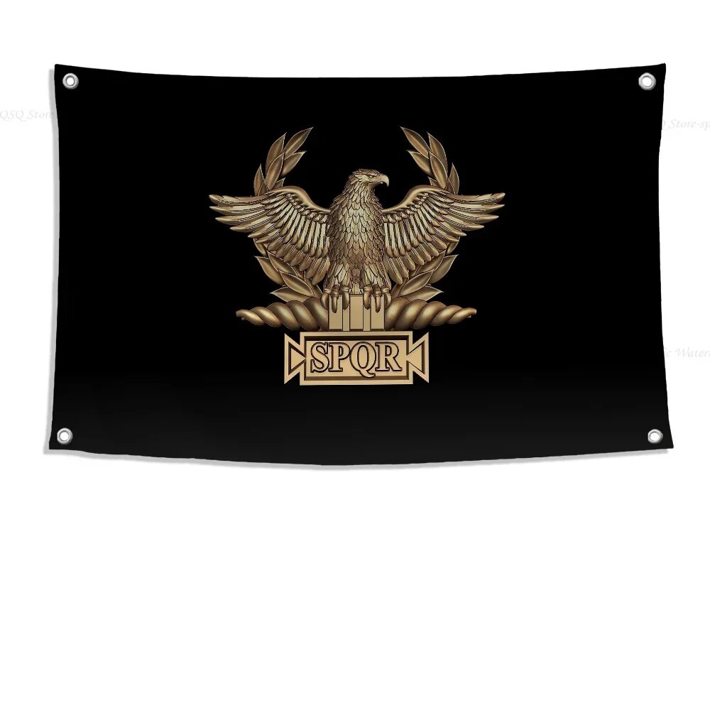 1 шт, флаг Римской империи Spqr, баннеры с четырьмя отверстиями, полиэстер, уличный декор, эстетика комнаты