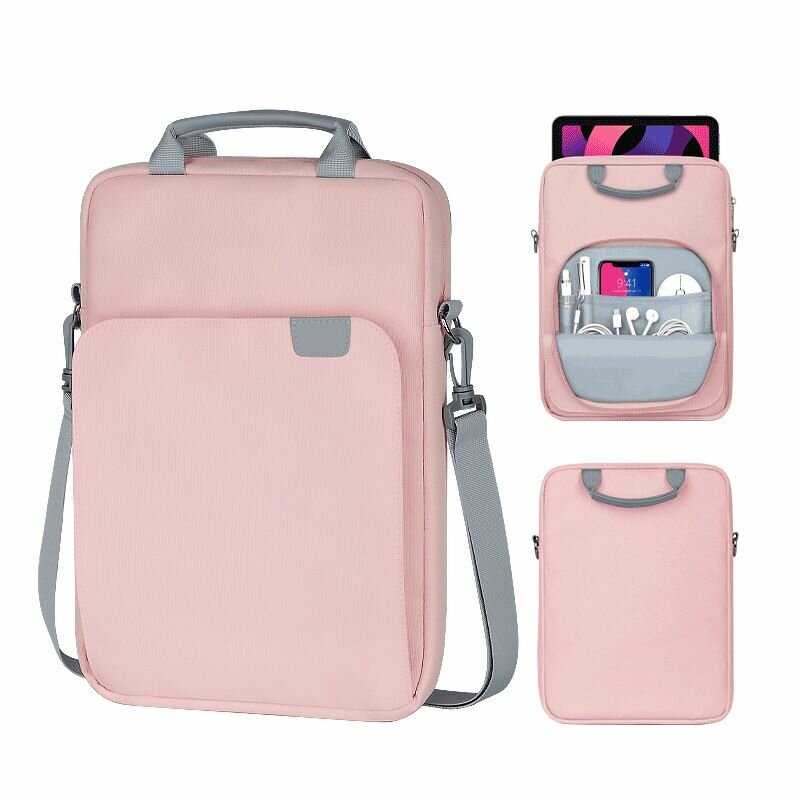 Сумка для ноутбука 15.6" с карманом для планшета и регулируемым ремнем, pink