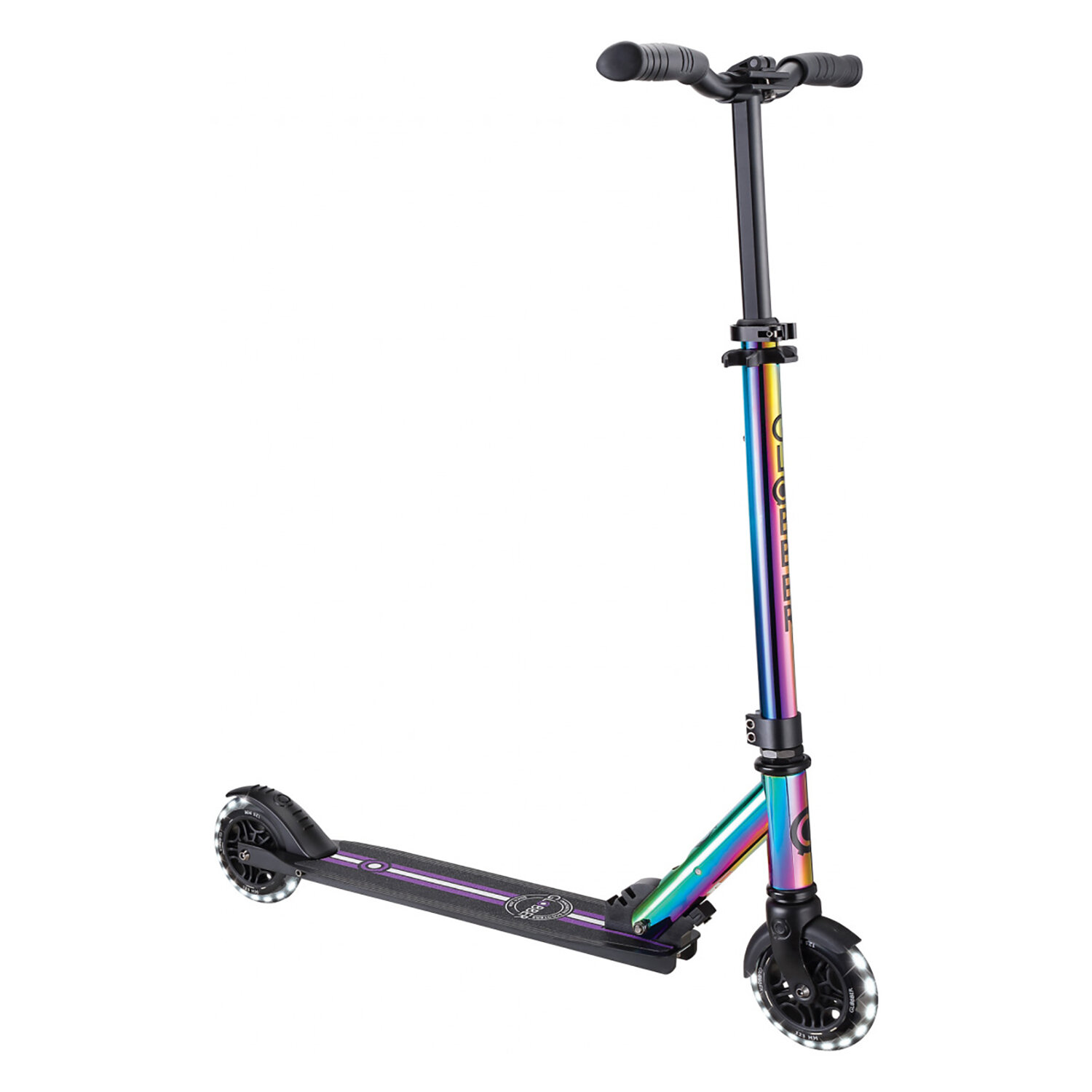 Самокат детский Globber Flow Element Lights Неохром