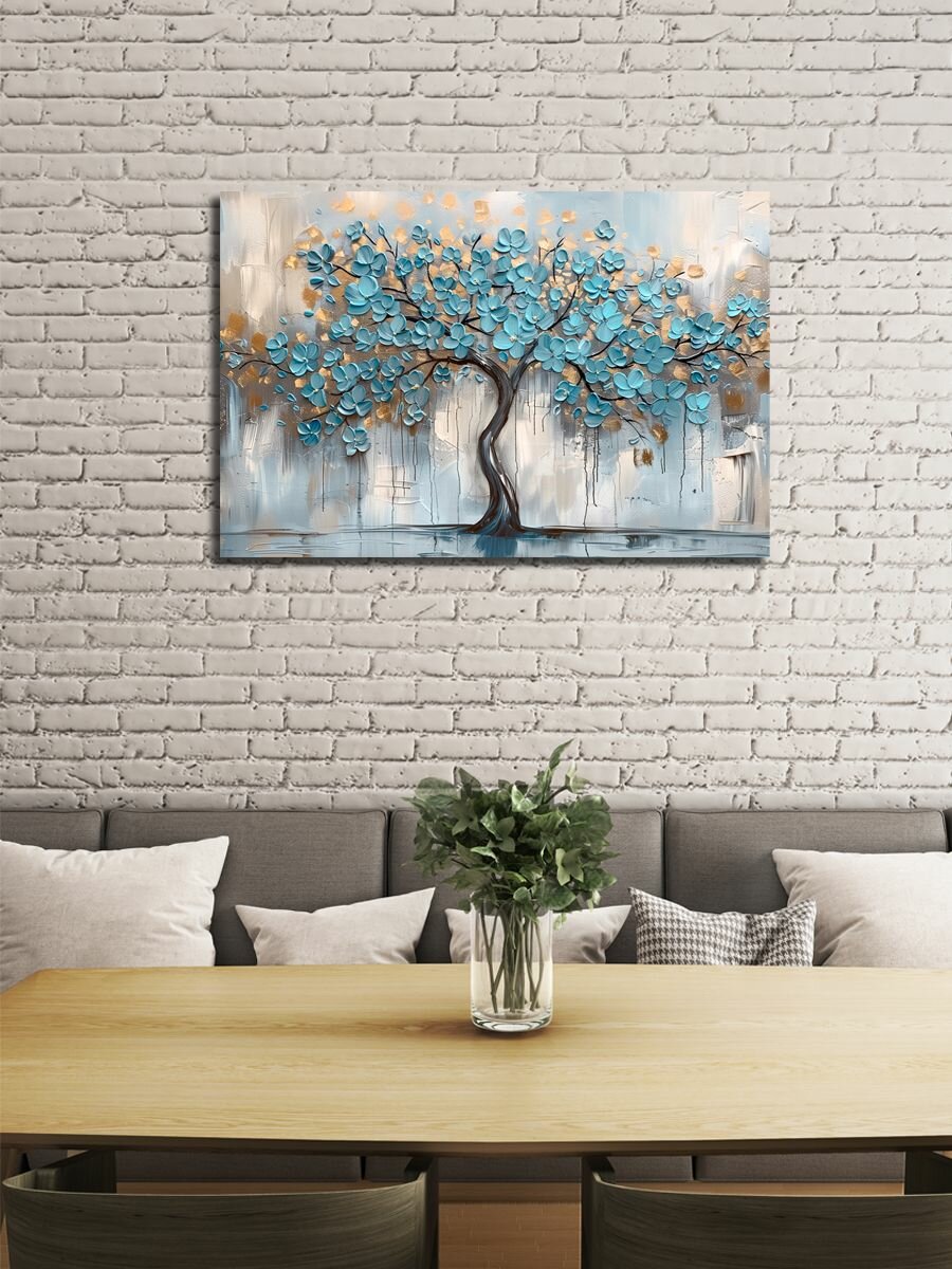 Картина на холсте LOFTime 40Х60 Дерево счастья масло голуб КС-1602-4060