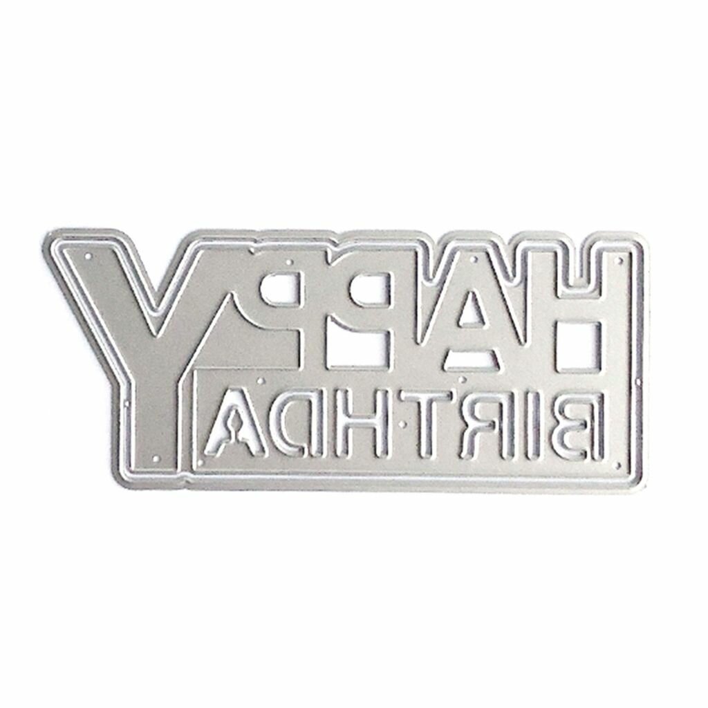 Шаблоны для вырубки 'С Днем Рождения' из углеродистой стали для скрапбукинга и создания открыток