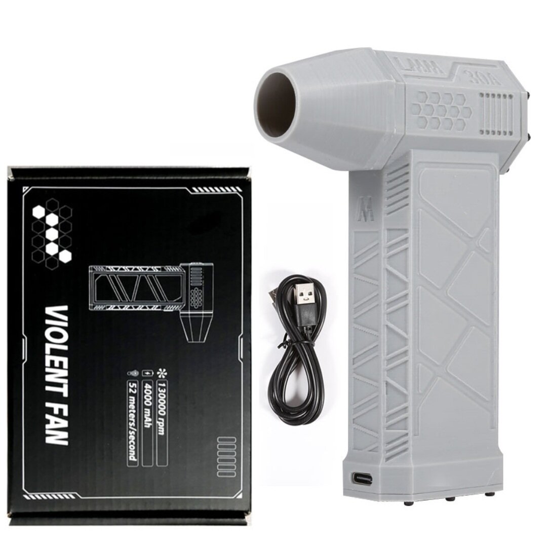 Турбо-реактивный вентилятор сжатого воздуха Duster 130000 об/мин высокоскоростной канальный мощный воздуходув для удаления снега автомойка, серая