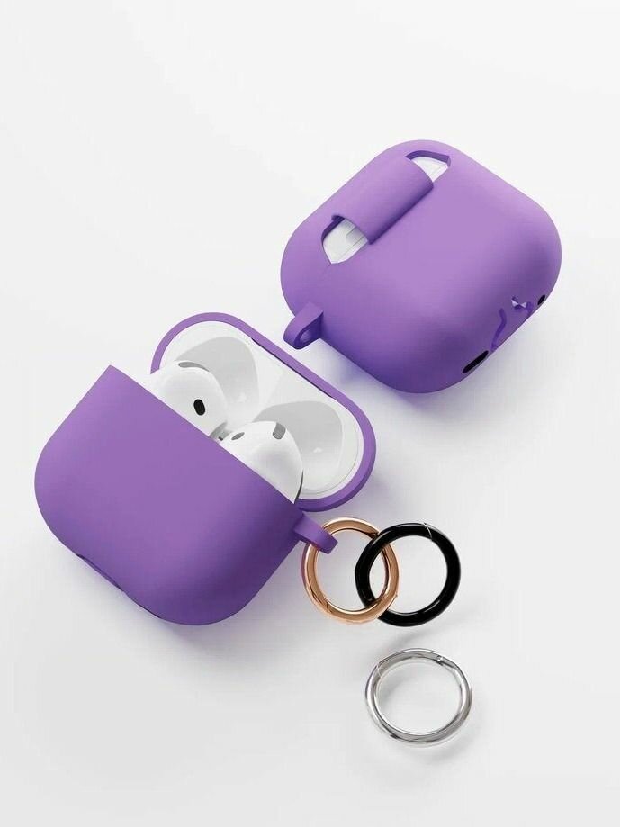 Чехол силиконовый VLP Charm Case Soft Touch для Apple AirPods 4, лавандовый