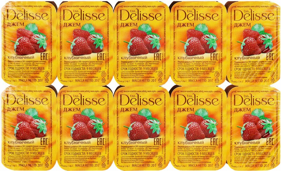 Джем DELISSE Клубника ПЭТ (Россия) 400г