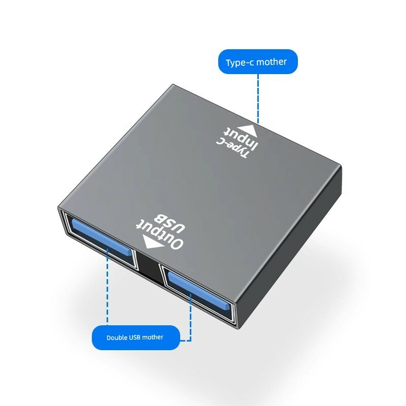 Кабель-разветвитель Type-C с двойным USB-выходом: женский Type-C + USB Type-A + USB Type-B, разветвление 1:2