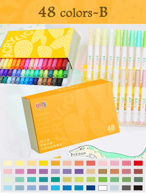 Акриловый маркер с твердым наконечником 48 цветов Художественный маркер