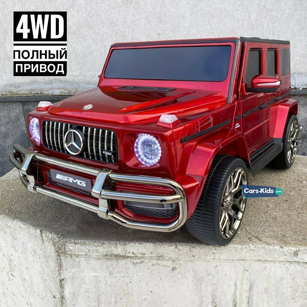 Электромобиль Mercedes-Benz AMG G63 4WD S307 24V, красный, пульт, музыка, свет фар