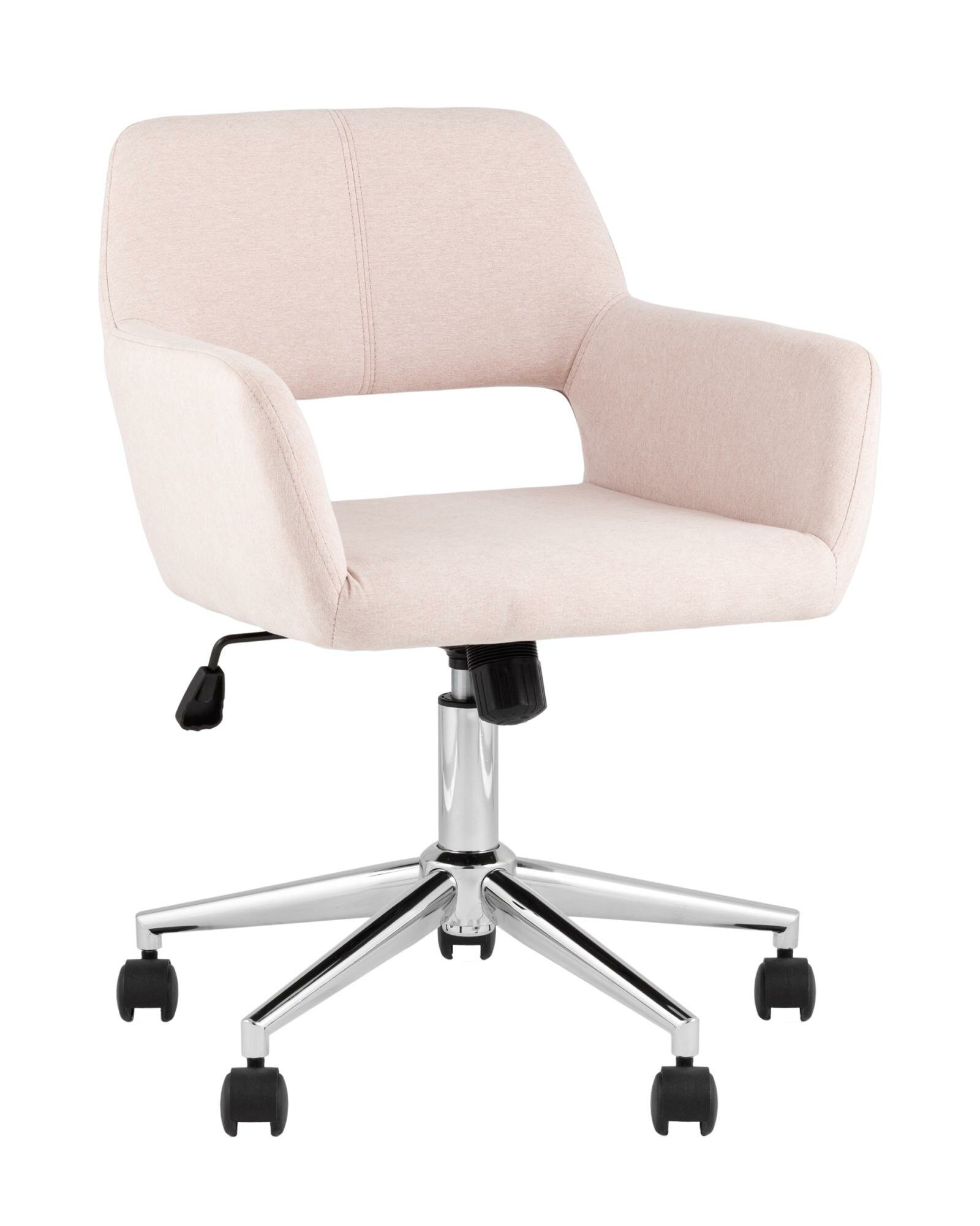 Кресло офисное ROSS STOOL GROUP розовый, металл и ткань, мягкое сиденье, с подлокотниками