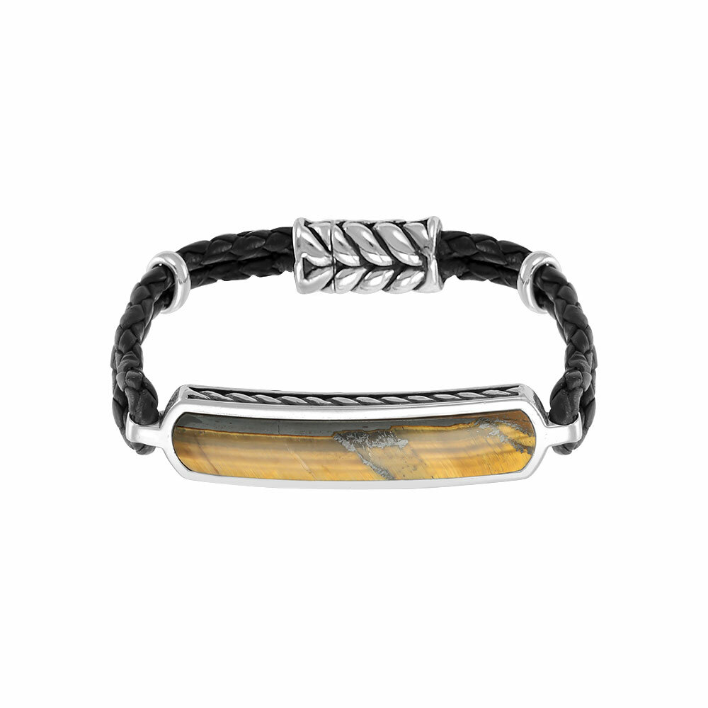 Браслет, серебро, 925 проба, тигровый глаз