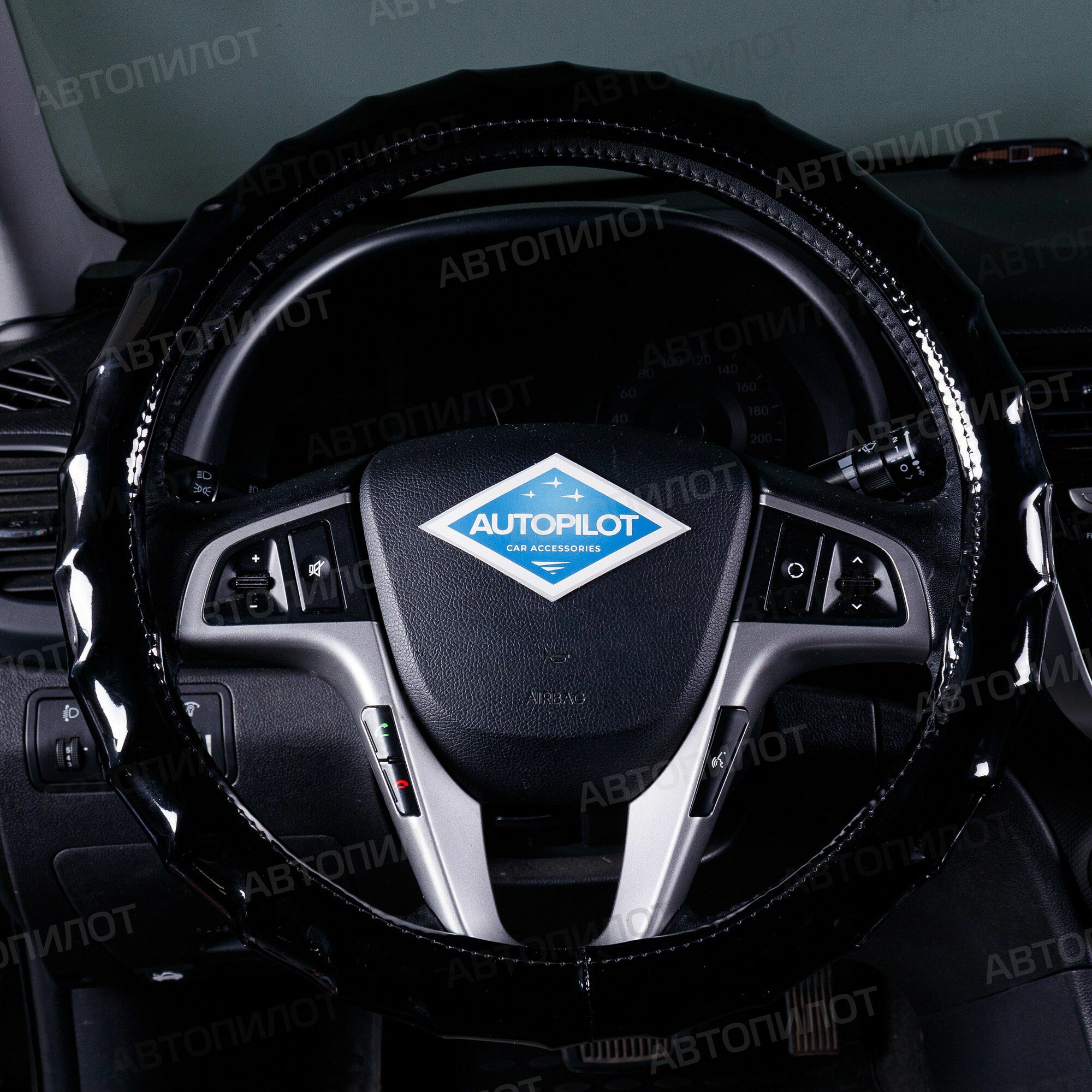 Оплетка на руль Subaru / Субару Levorg , Impreza , Forester , Legacy , Outback , XV и др, Черный, Чехол на руль 37 - 39 см