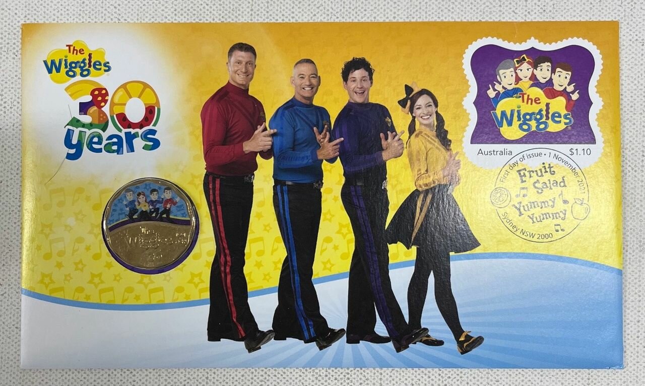 Австралия 1 доллар 30 лет детской музыкальной группе 2021 год в буклете UNC