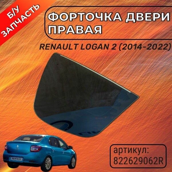Форточка двери заднее правое Renault Logan 2 (2014-2022)