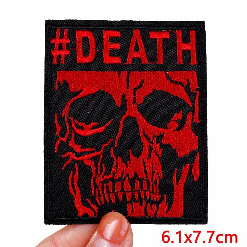 Нашивка череп #DEATH, черная, PE9433CT