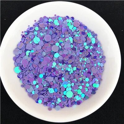 Блестки для ногтей фиолетовые AB Purple, 20г, 5 размеров