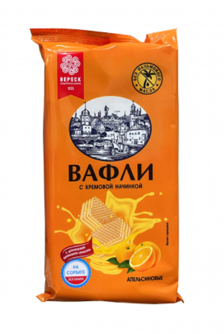 Вафли Вереск, Bifrut, с Апельсиновой начинкой, на сорбите, 100 г