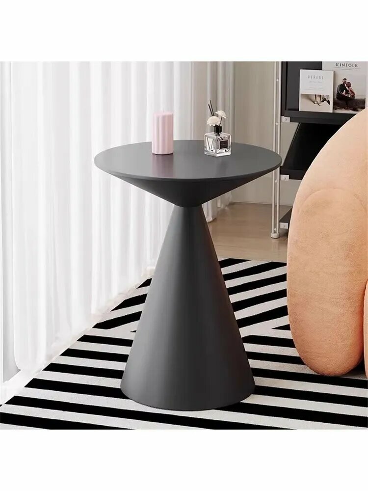 Журнальный стол, 40х40х55 см，Круглый маленький журнальный столик в современной минималистской гостиной