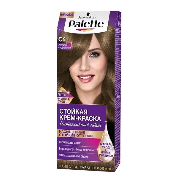 Palette Стойкая краска+маска C6 Холодный средне-русый 110 мл 1 шт