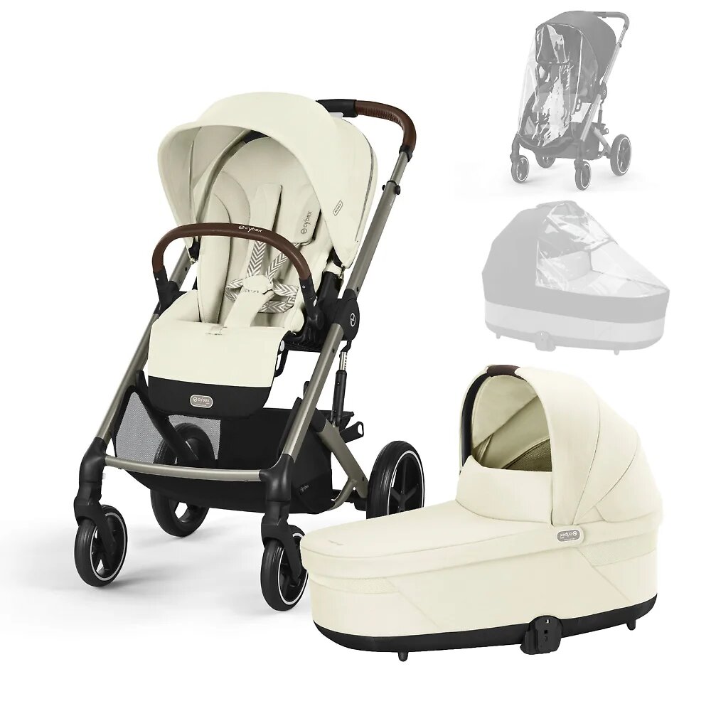 Детская коляска 2в1 Cybex Balios S Lux, цвет Seashell Beige TPE RC & CRC / 2025 (Кремовый)