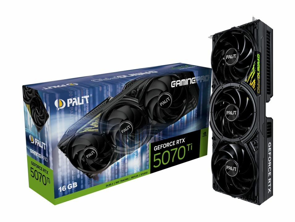 Palit Видеокарта GeForce RTX 5070 Ti GamingPro 16 ГБ (NE7507T019T2-GB2031A)