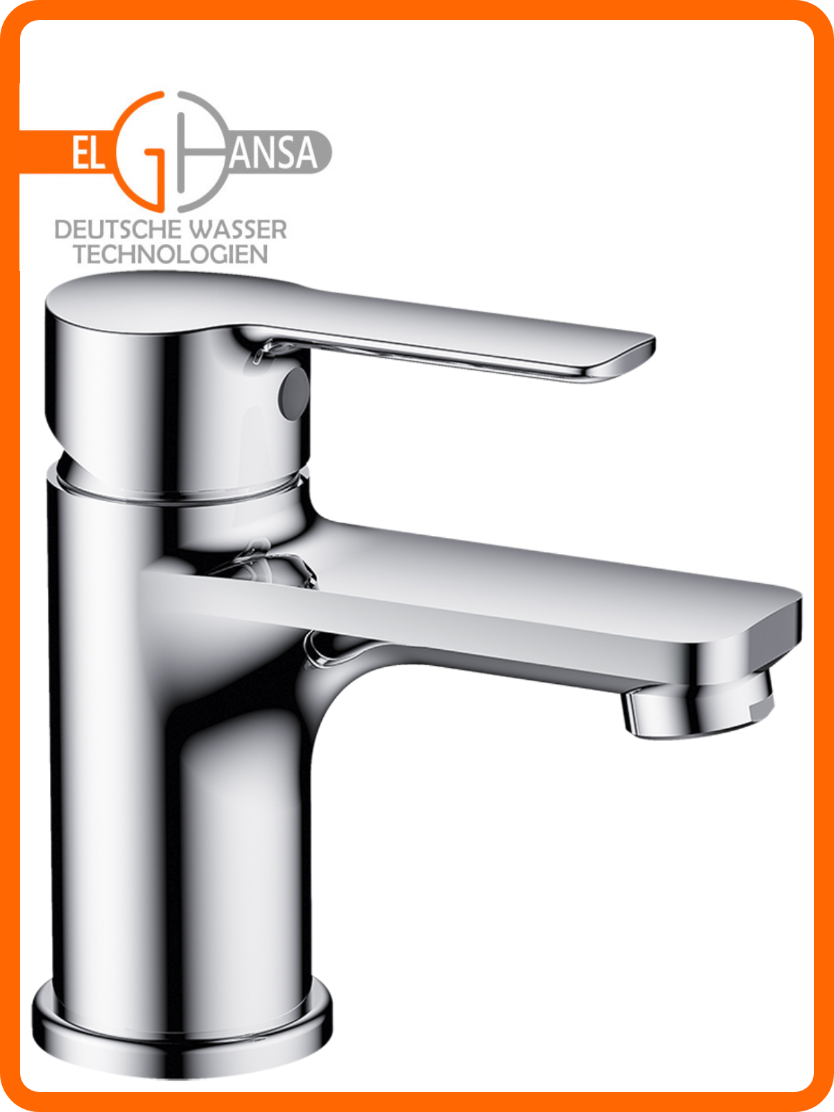 Смеситель для раковины (умывальника) латунный однорычажный с гибкой подводкой Elghansa 1692010, хром