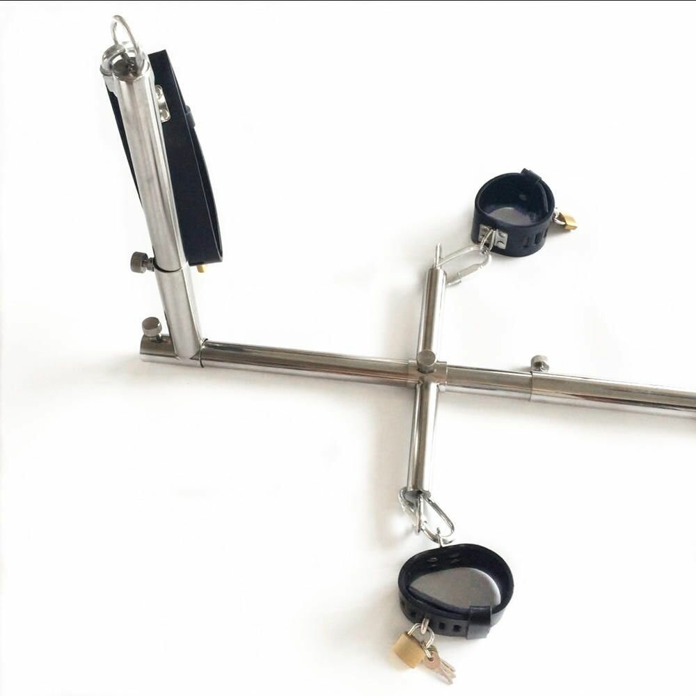 Секс-машина для женщин, удерживающее устройство для БДСМ, наручники с ремнями и ошейником, секс-игрушка для пар, регулируемый металлический шест, в комплект входит кожаная сумка для хранения