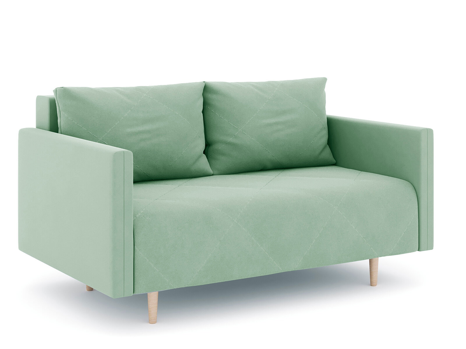 Диван прямой DiHall Мили мини, с подлокотниками, велюр, 2 места